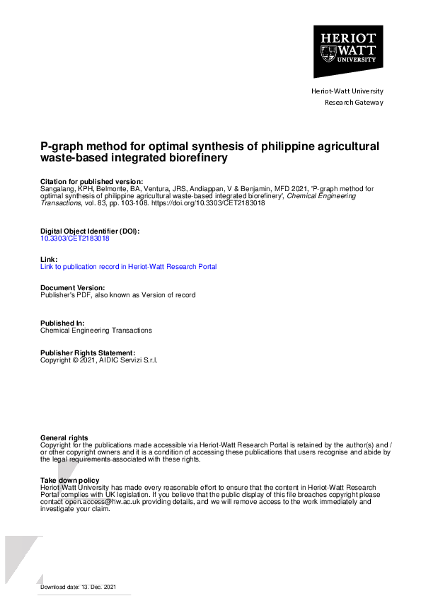 (PDF) P-graph method for optimal synthesis of philippine agricultural ...