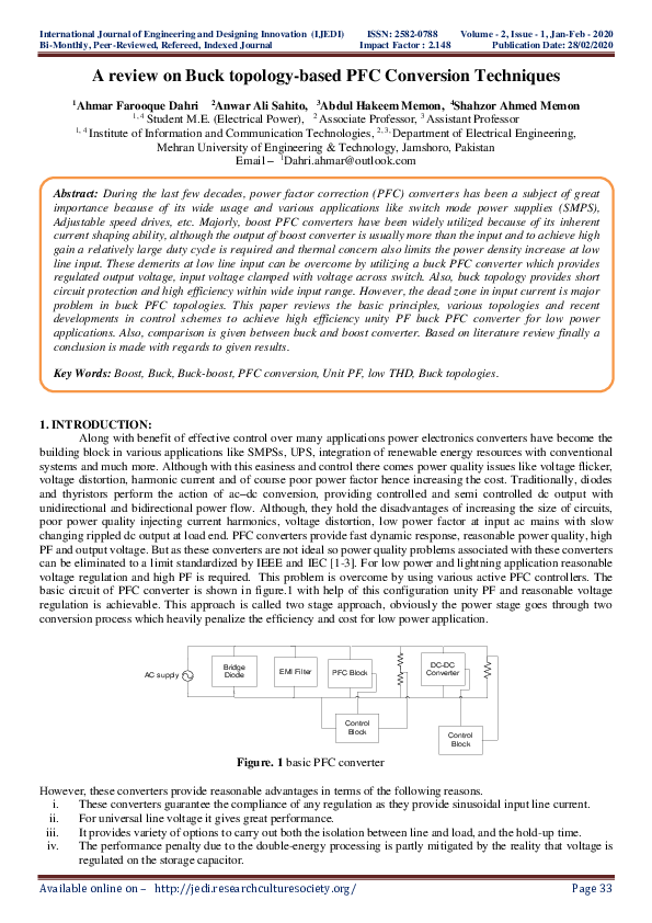 (PDF) A review on Buck topology-based PFC Conversion Techniques
