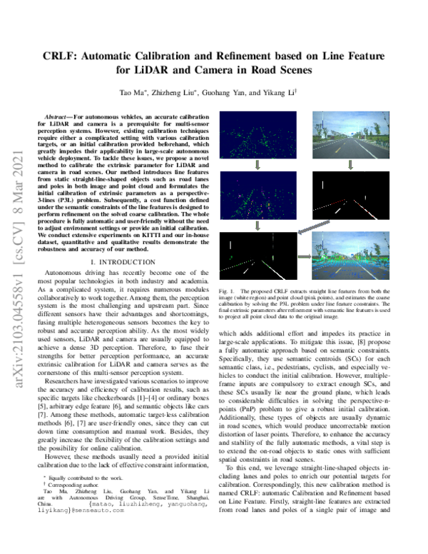 (PDF) CRLF: Automatic Calibration and Refinement based on Line Feature for LiDAR and Camera in ...