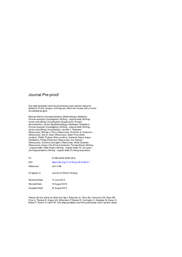 (PDF) One-step pentaplex real-time polymerase chain reaction assay for ...