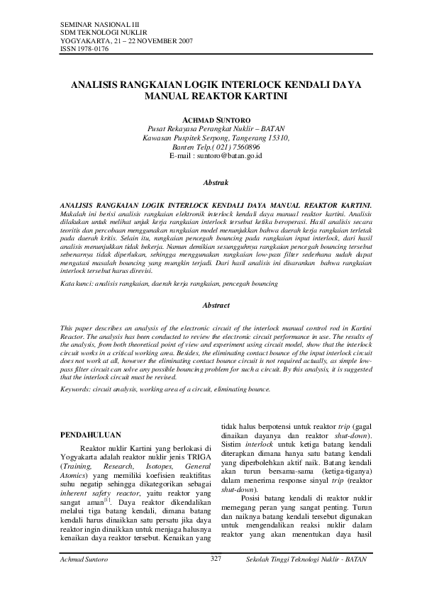 (PDF) Analisis Rangkaian Logik Interlock Kendali Daya Manual Reaktor Kartini | achmad suntoro ...