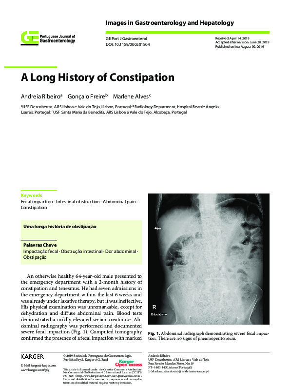 (PDF) A Long History of Constipation