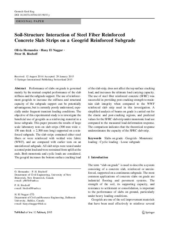 (PDF) Soil-Structure Interaction of Steel Fiber Reinforced Concrete ...