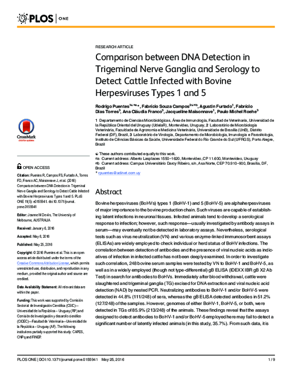 (PDF) Comparison between DNA Detection in Trigeminal Nerve Ganglia and ...