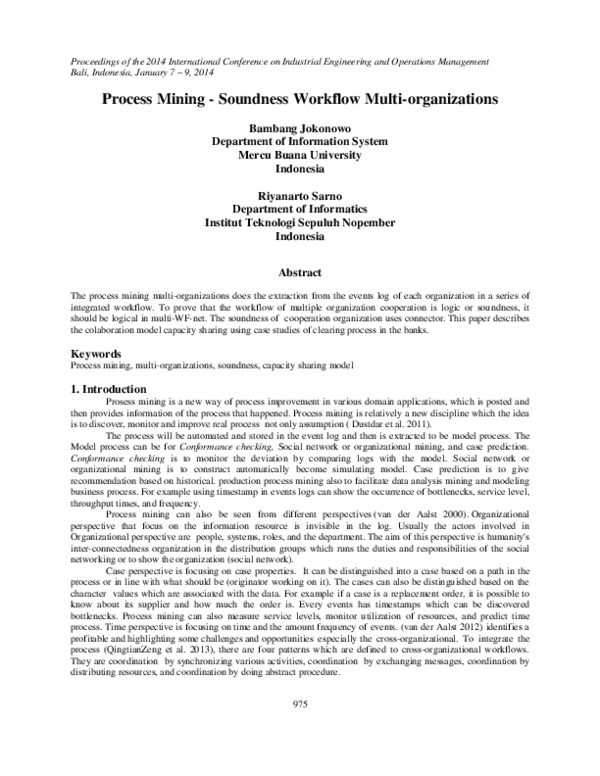 (PDF) Process Mining - Soundness Workflow Multi-organizations