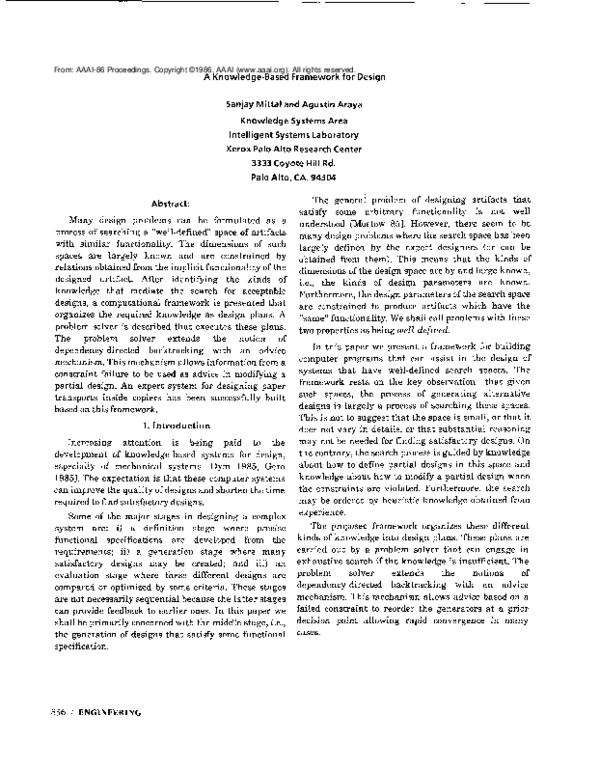 (PDF) A Knowledge-Based Framework for Design