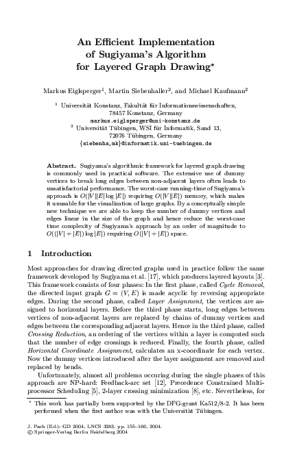 Pdf An Efficient Implementation Of Sugiyama S Algorithm For Layered Graph Drawing Michael