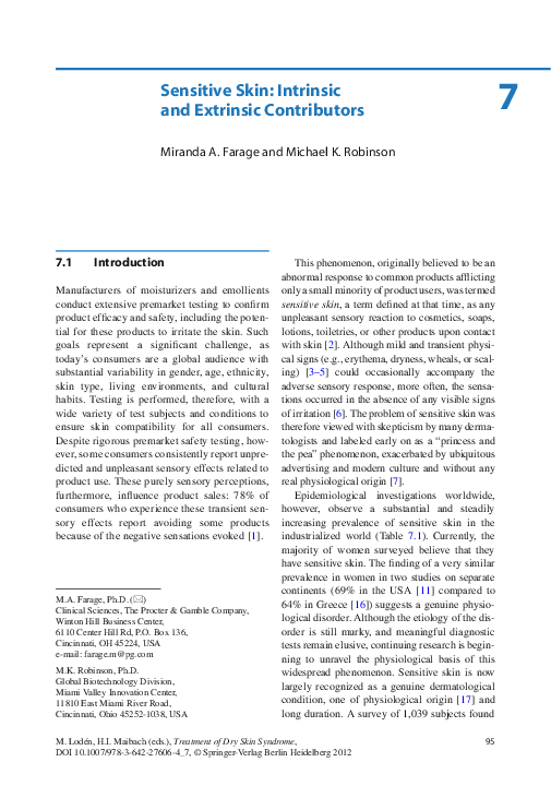 (PDF) Intrinsic and extrinsic factors on sensitive skin