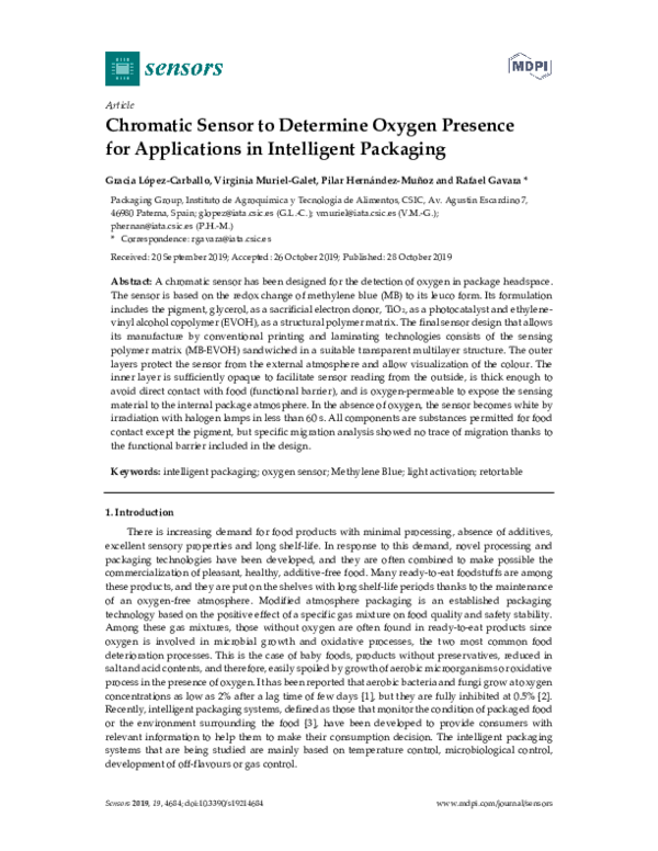 (PDF) Chromatic Sensor to Determine Oxygen Presence for Applications in ...
