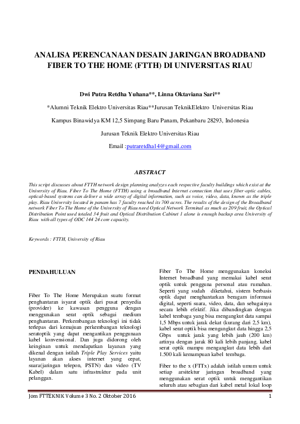 (PDF) Anaisa Perencanaan Desain Jaringan Broadband Fiber to the Home ...