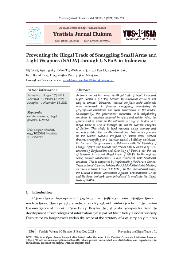 (PDF) Preventing The Illegal Trade of Smuggling Small Arms And Light ...