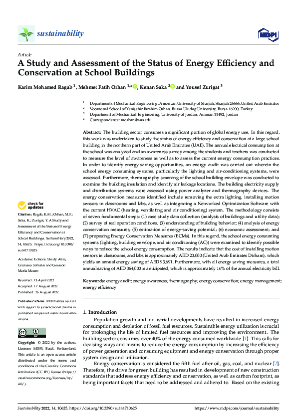 (PDF) A Study and Assessment of the Status of Energy Efficiency and Conservation at School Buildings