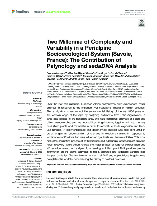 (PDF) Two Millennia of Complexity and Variability in a Perialpine ...