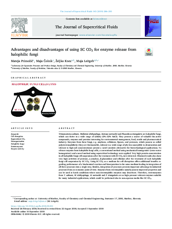 (PDF) Advantages and disadvantages of using SC CO2 for enzyme release ...