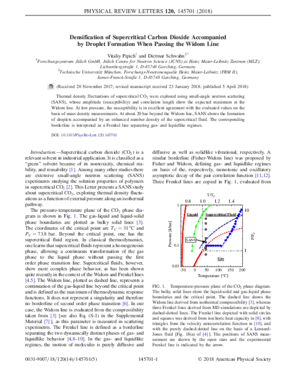 (PDF) Densification of Supercritical Carbon Dioxide Accompanied by ...