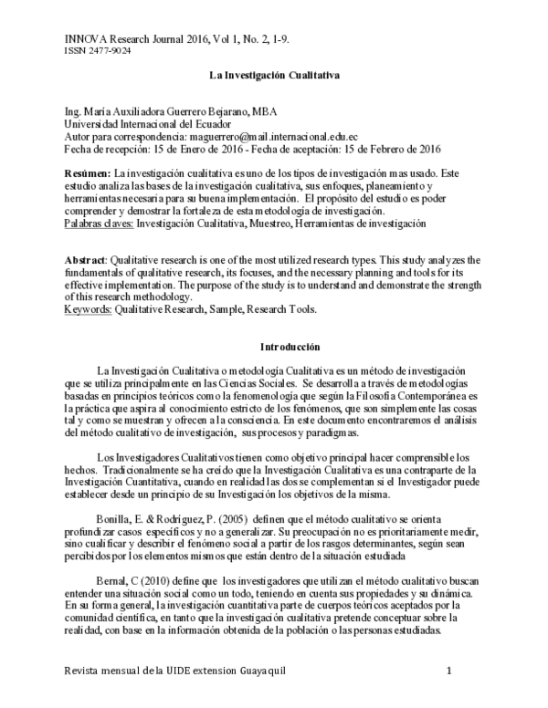 (PDF) La Investigación Cualitativa