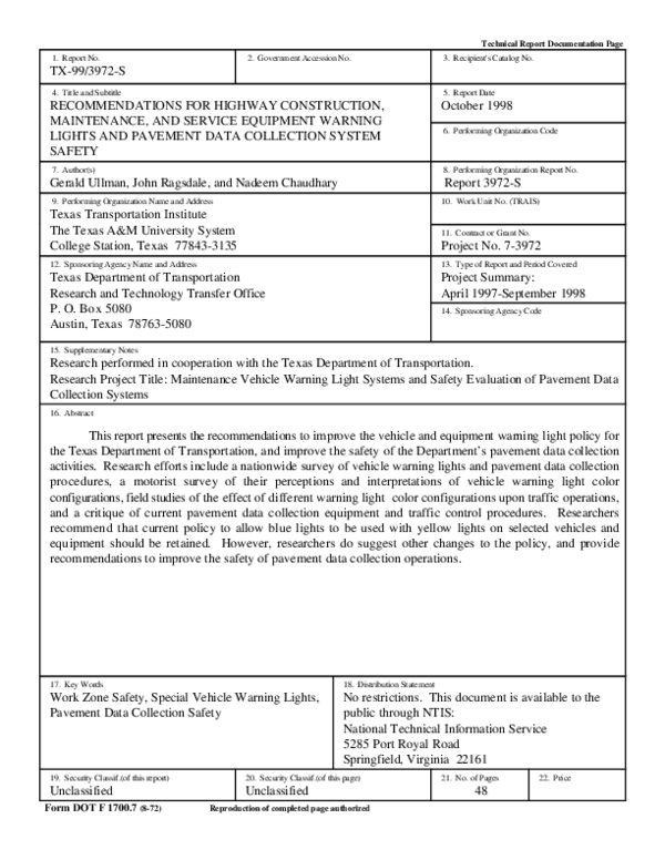 (PDF) Recommendations for highway construction, Maintenance, and ...