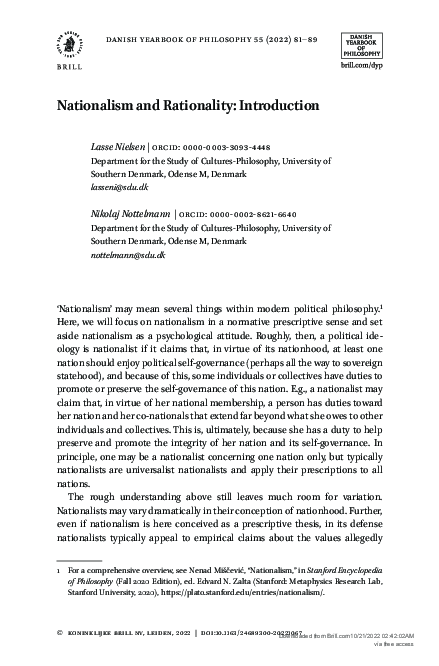 (PDF) Nationalism and Rationality: Introduction