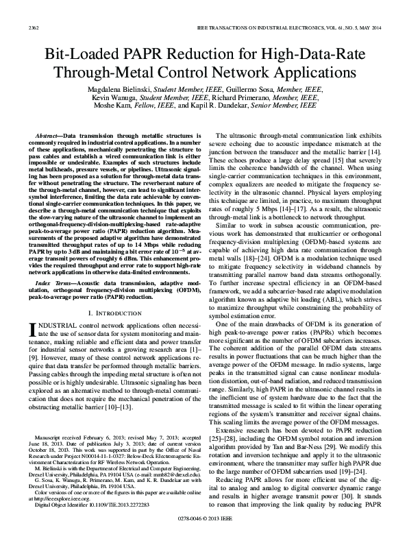 (PDF) Bit-Loaded PAPR Reduction for High-Data-Rate Through-Metal ... (PDF) Bit-Loaded PAPR Reduction for High-Data-Rate Through-Metal ...