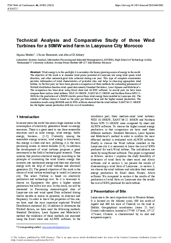 (PDF) Technical Analysis and Comparative Study of three Wind Turbines ...