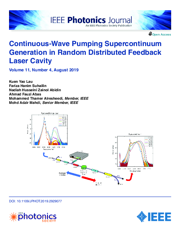 (PDF) Continuous-Wave Pumping Supercontinuum Generation in Random Distributed Feedback Laser Cavity