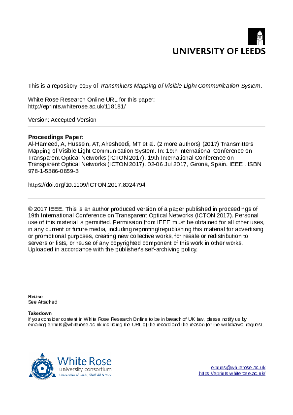 Pdf Transmitters Mapping Of Visible Light Communication System