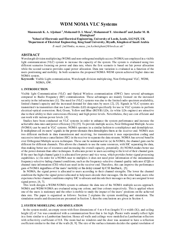 (PDF) WDM NOMA VLC Systems