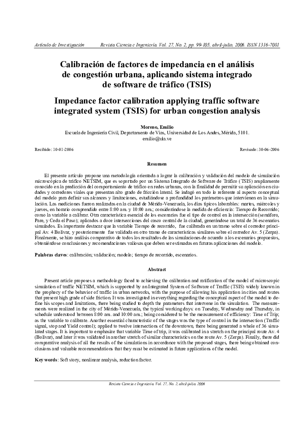 (PDF) Calibración de factores de impedancia en el análisis de ...