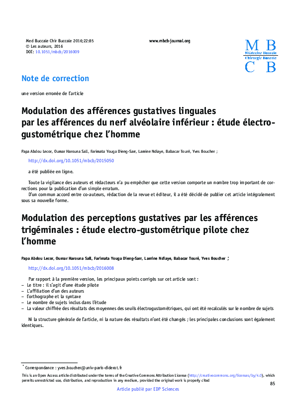 (PDF) Note de correction – Modulation des afférences gustatives ...