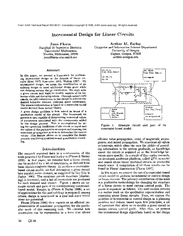 (PDF) Incremental design for linear circuits