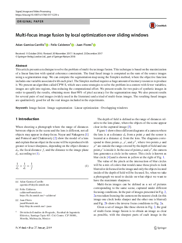 (PDF) Multi-focus image fusion by local optimization over sliding windows | JUAN CRISTHIAN ...