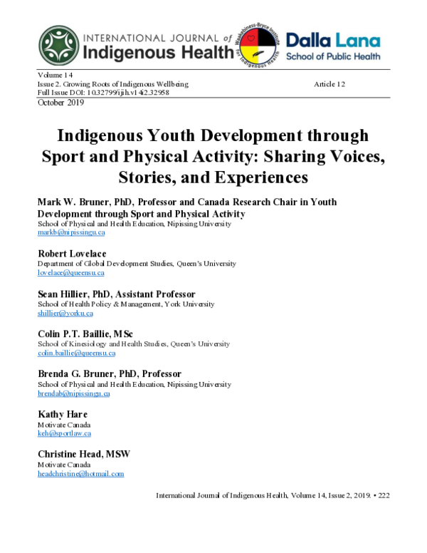 (PDF) Indigenous Youth Development through Sport and Physical Activity ...