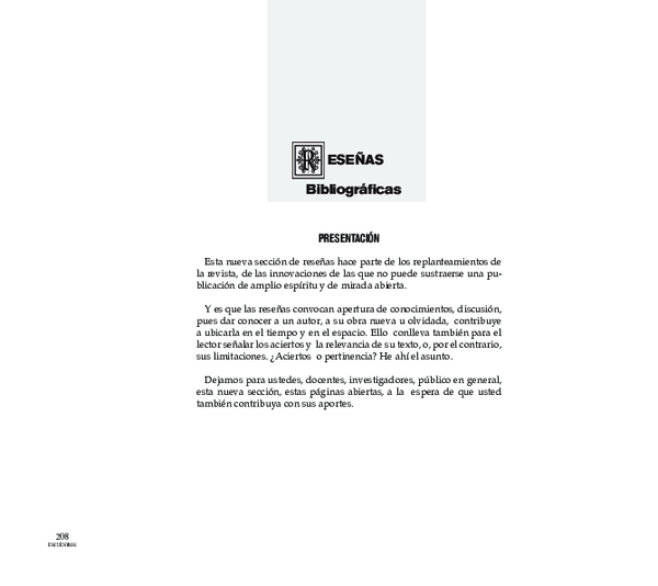 (PDF) Reseñas Bibliográficas | Alejandro Espinosa - Academia.edu