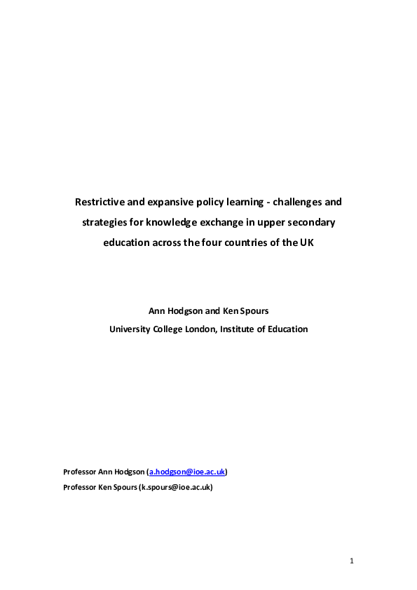 (PDF) Restrictive and expansive policy learning – challenges and ...