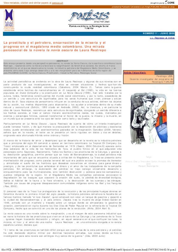 (PDF) La prostituta y el petrolero, encarnación de la miseria y el ...
