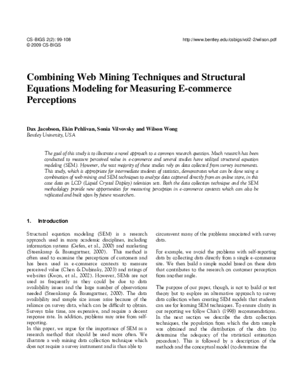(PDF) E-Commerce Perceptions via SEM and Web Mining