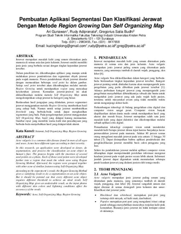 (PDF) Metode Region Growing Dan Self Organizing Map