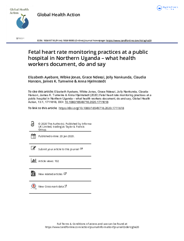 (PDF) Fetal heart rate monitoring practices at a public hospital in ...