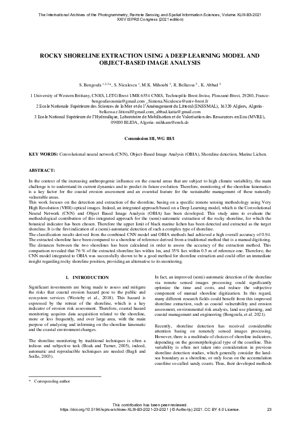(PDF) Rocky Shoreline Extraction Using a Deep Learning Model and Object-Based Image Analysis