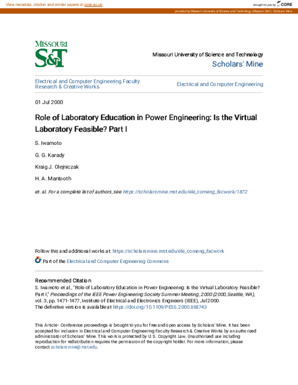 (PDF) Role of laboratory education in power engineering: is the virtual ...