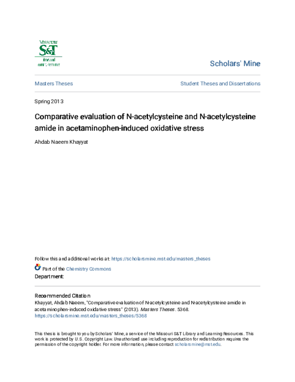 (PDF) Comparative Evaluation Between N-Acetyl Cysteine and N-Acetyl ...