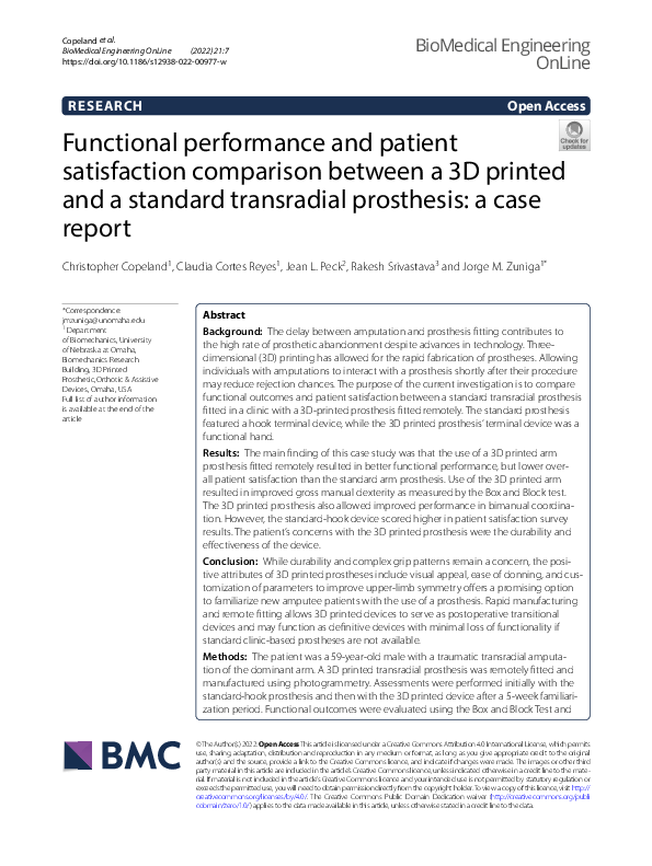 (PDF) Functional performance and patient satisfaction comparison between a 3D printed and a ...