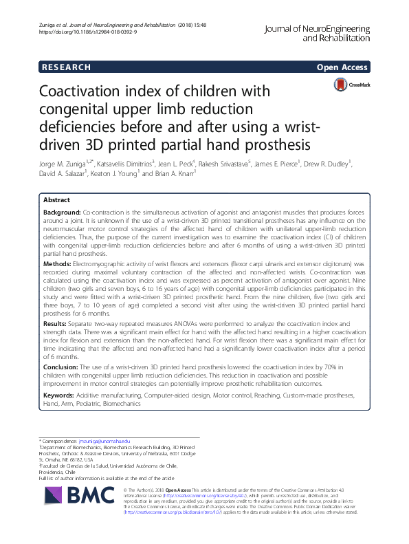 (PDF) Coactivation index of children with congenital upper limb ...