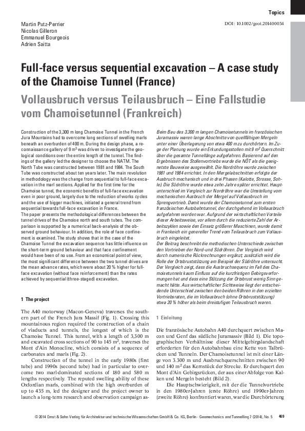 (PDF) Full-face versus sequential excavation - A case study of the ...