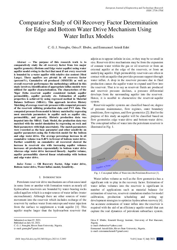 (PDF) Comparative Study of Oil Recovery Factor Determination for Edge ...