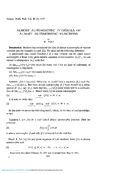 (PDF) Almost Automorphic Integrals of Almost Automorphic Functions