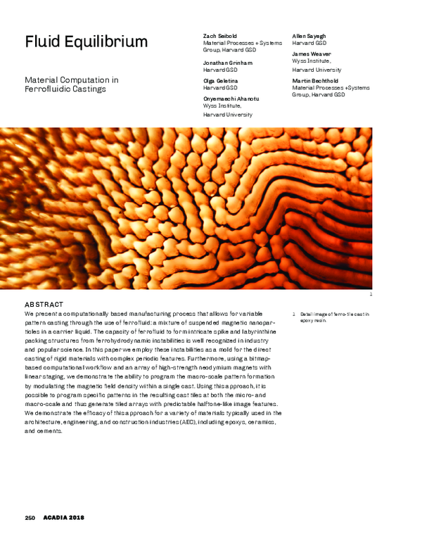 (PDF) Fluid Equilibrium: Material Computation in Ferrofluidic Castings