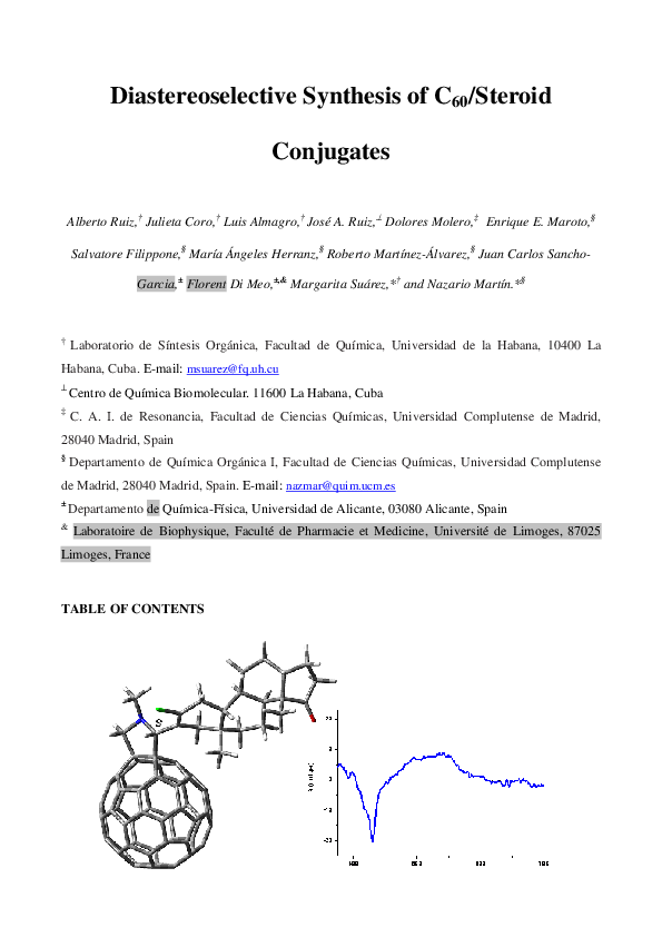 (PDF) Diastereoselective Synthesis of C60/Steroid Conjugates