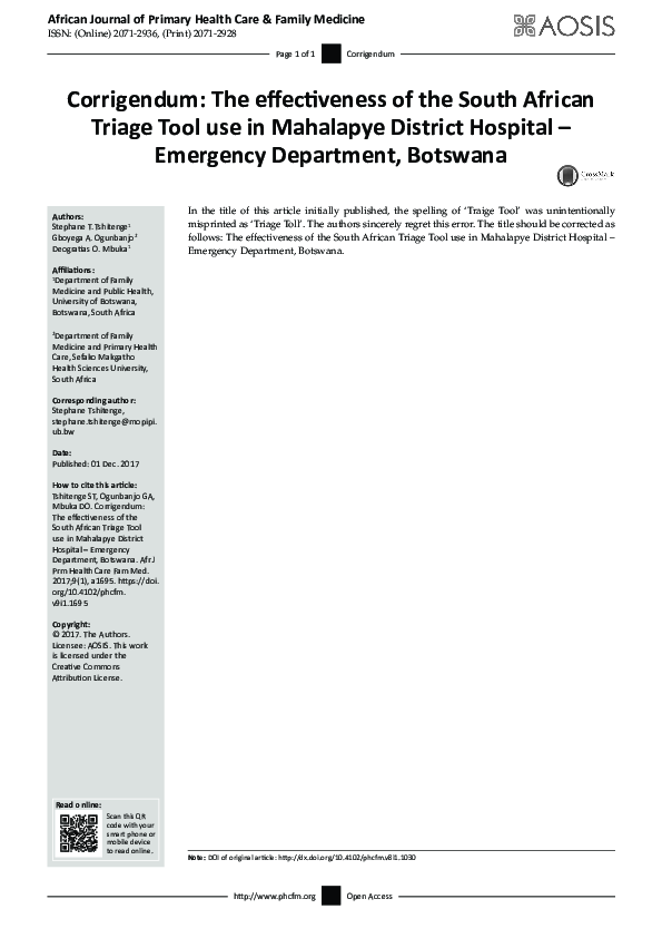 (PDF) Corrigendum: The effectiveness of the South African Triage Tool ...