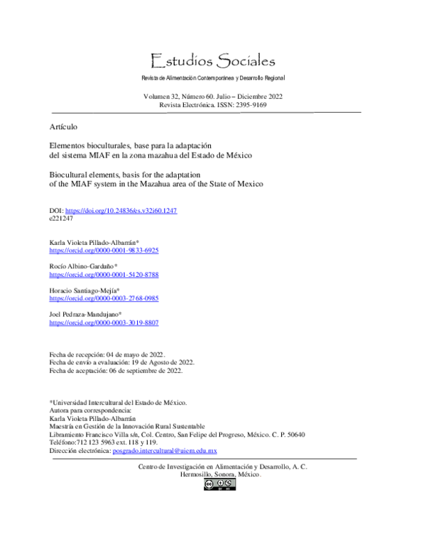 (PDF) Elementos bioculturales, base para la adaptación del sistema MIAF ...